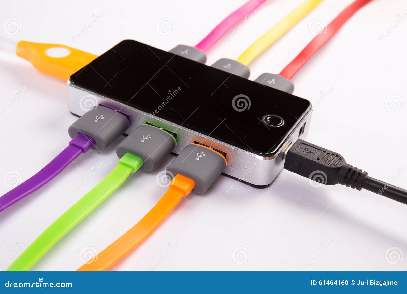 Hub with Connected Color Wires Stock Photo - Image of broadband ...
