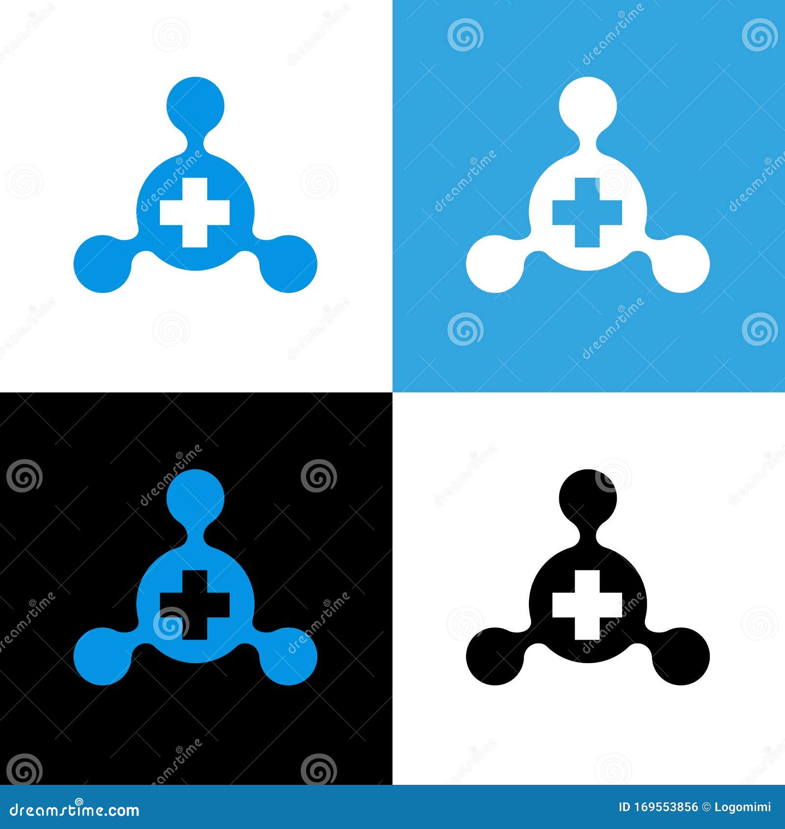 Hub Connection and Plus Symbol, Vector Logo Icon Design Template ...