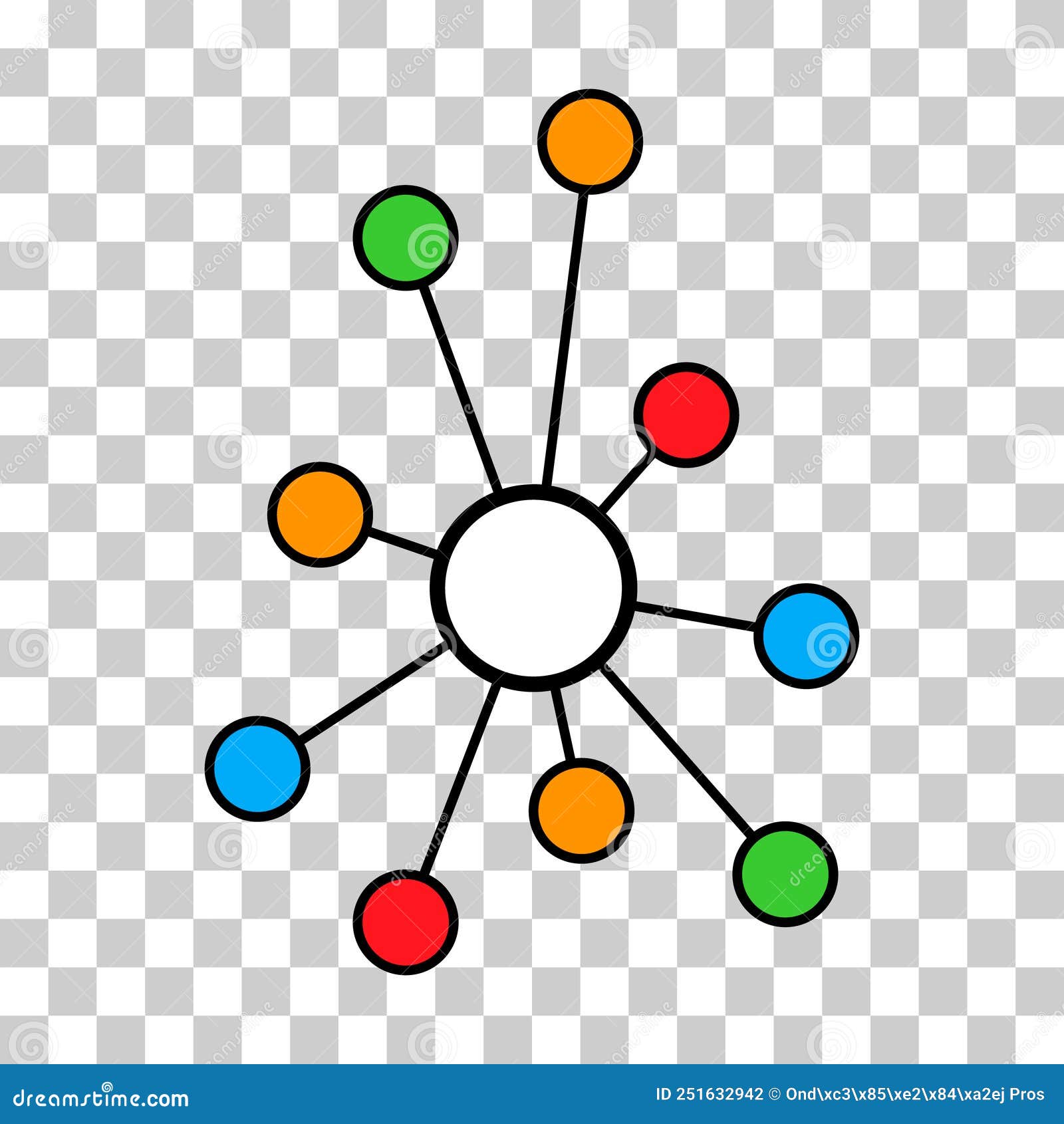 Hub Flat Network Icon, Connect Structure Vector Symbol Isolated ...