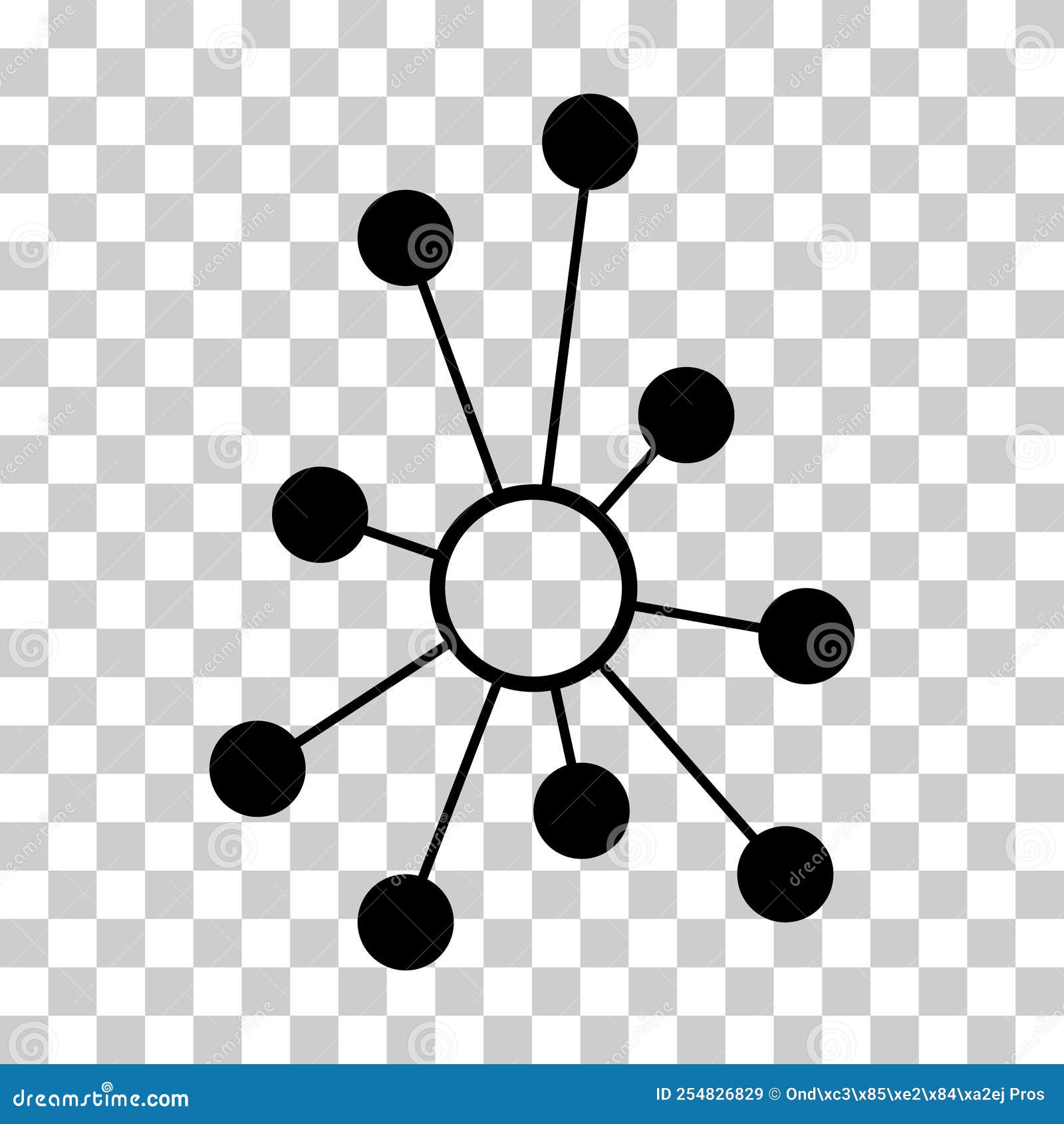 Hub Flat Network Icon, Connect Structure Vector Symbol Isolated ...