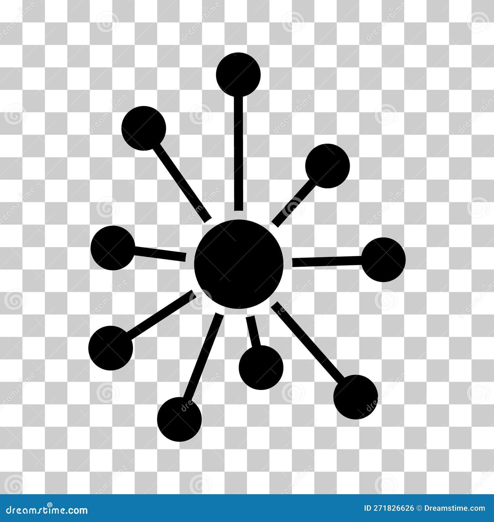 Hub Flat Network Icon, Connect Structure Vector Symbol Isolated ...