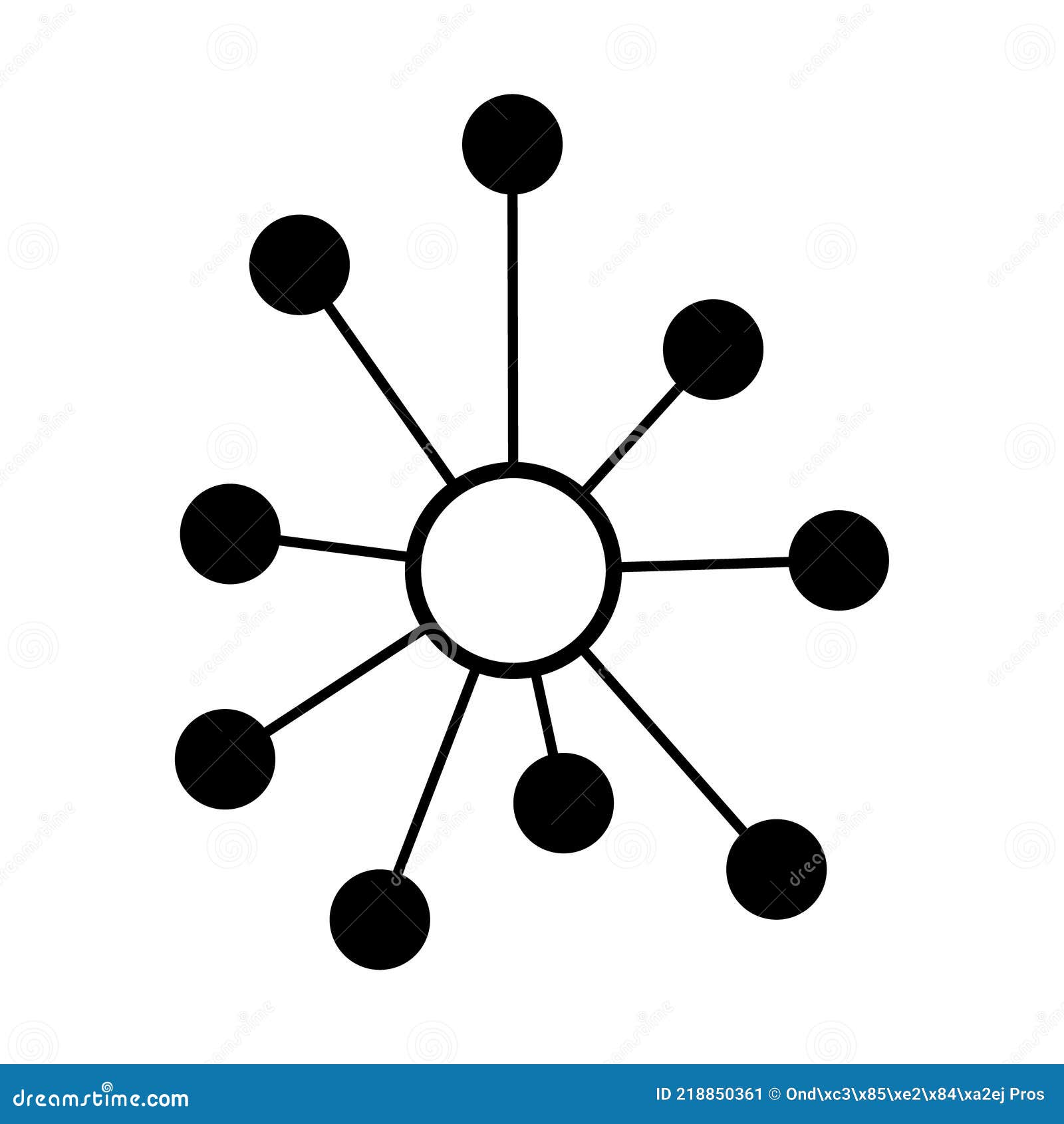 Hub Flat Network Icon, Connect Structure Vector Symbol Isolated on ...