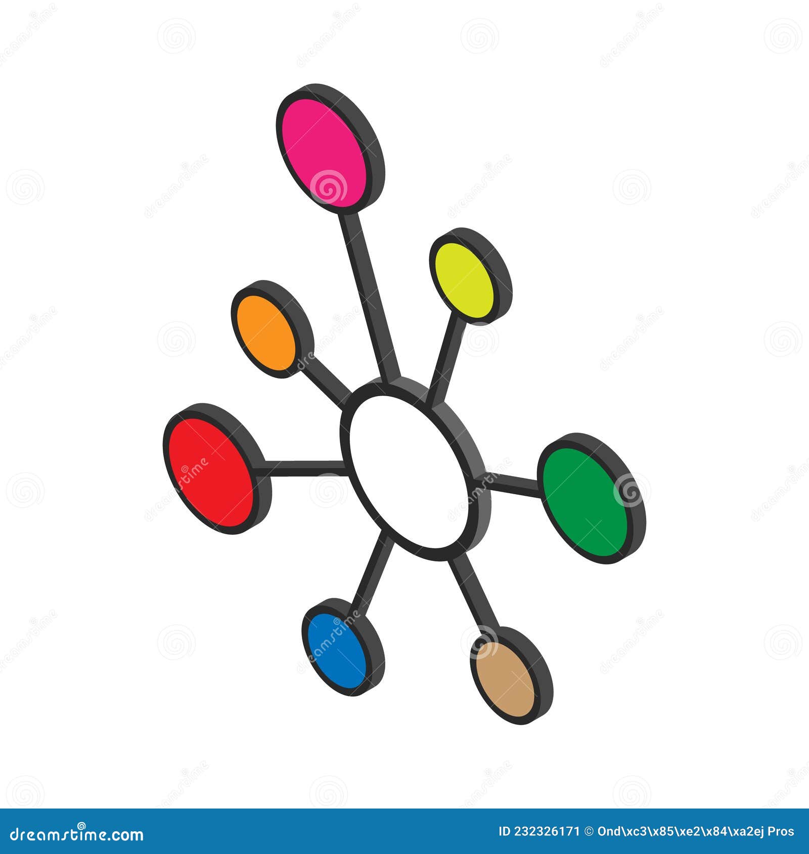 Hub Flat Network Icon, Connect Structure Vector Symbol Isolated on ...