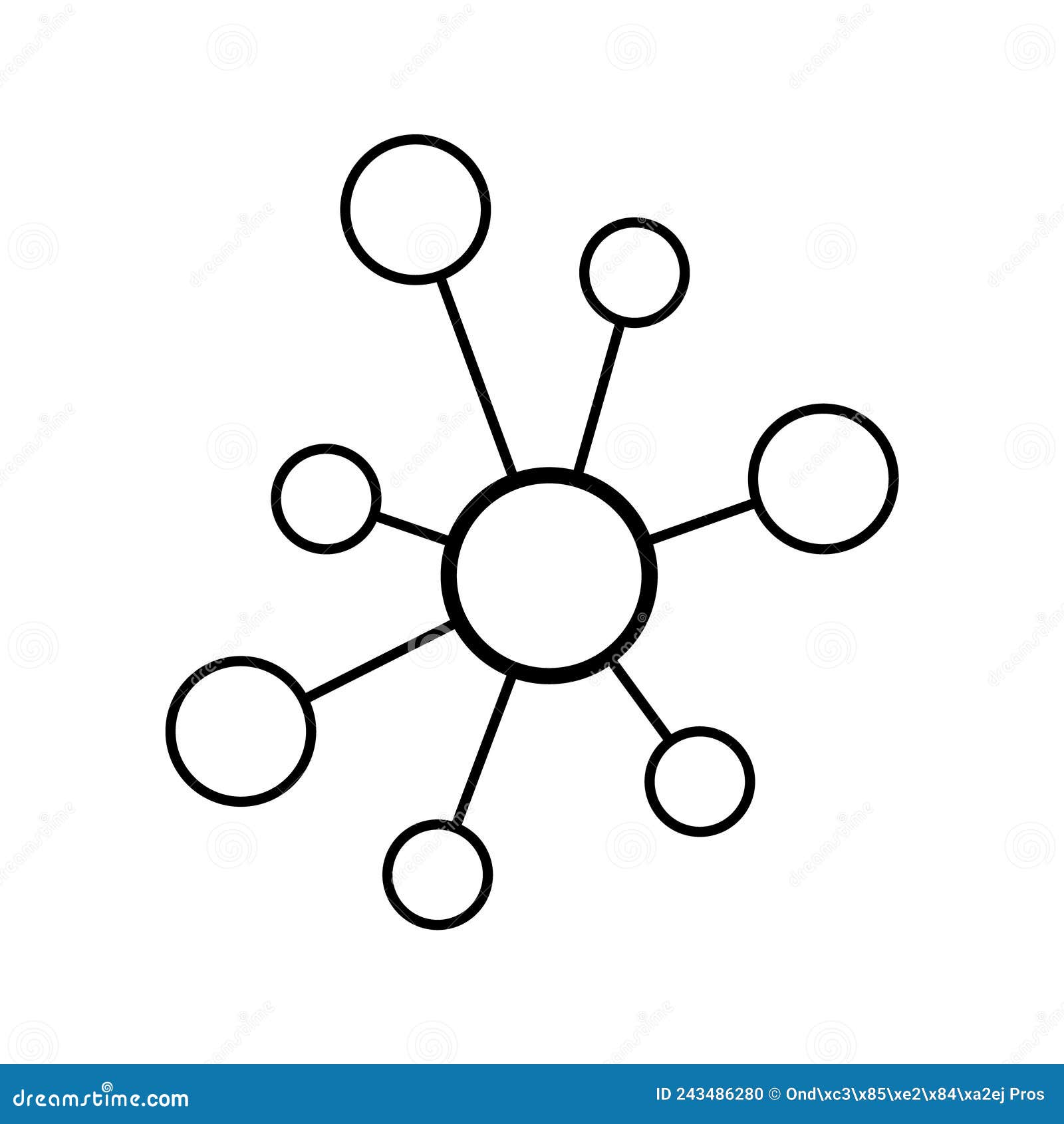 Hub Flat Network Icon, Connect Structure Vector Symbol Isolated on ...