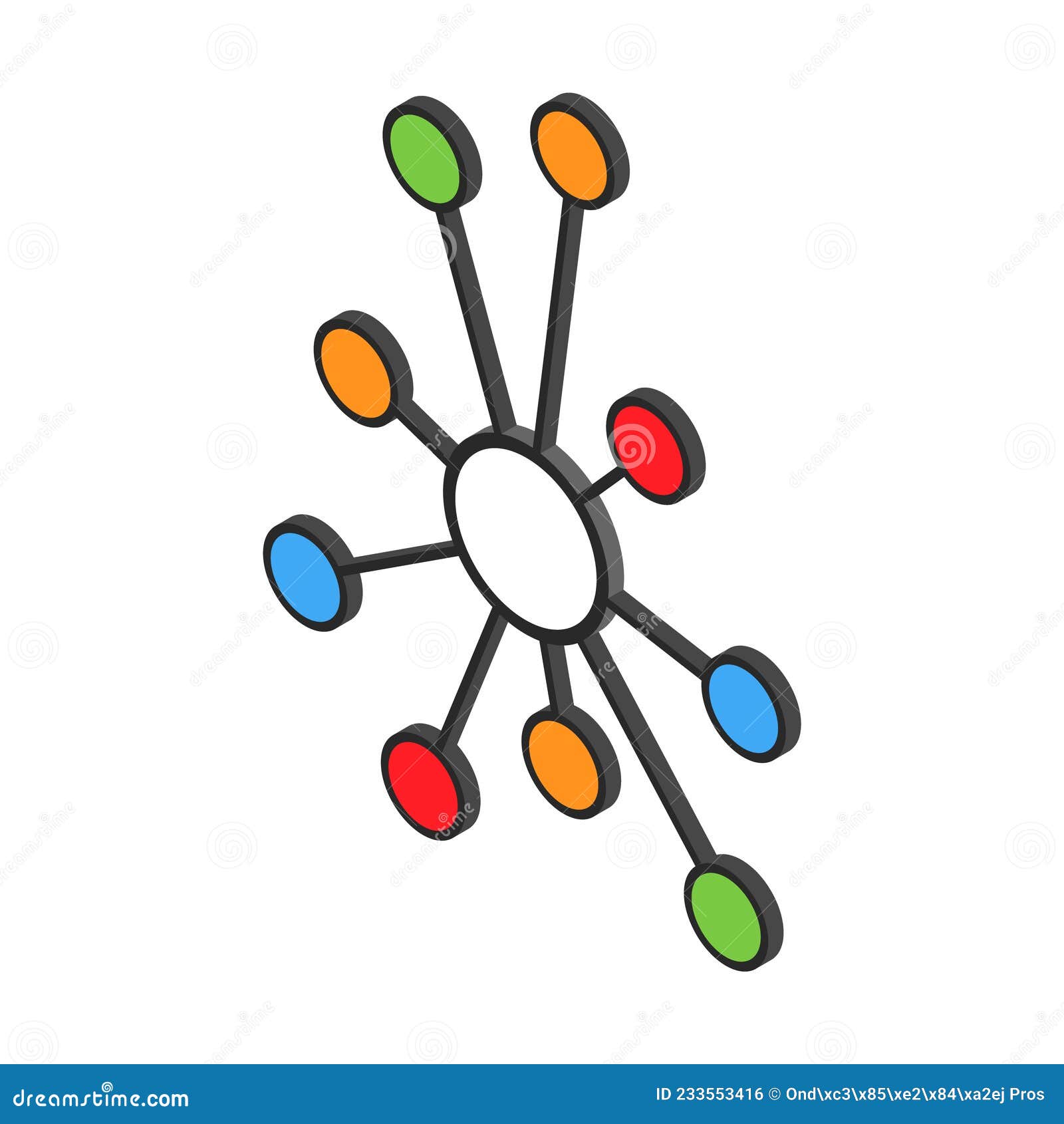 Hub Flat Network Icon, Connect Structure Vector Symbol Isolated on ...