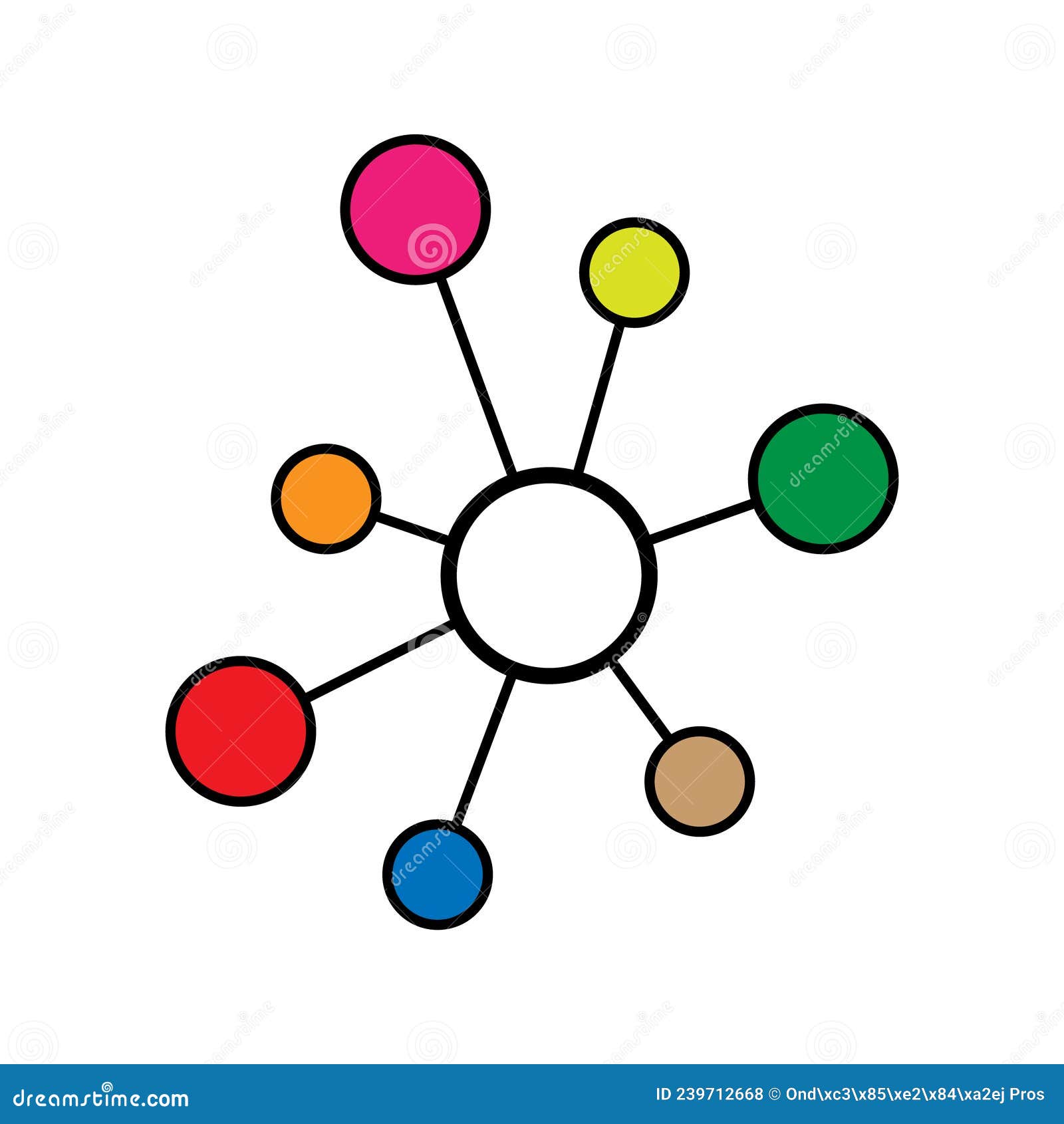 Hub Flat Network Icon, Connect Structure Vector Symbol Isolated on ...