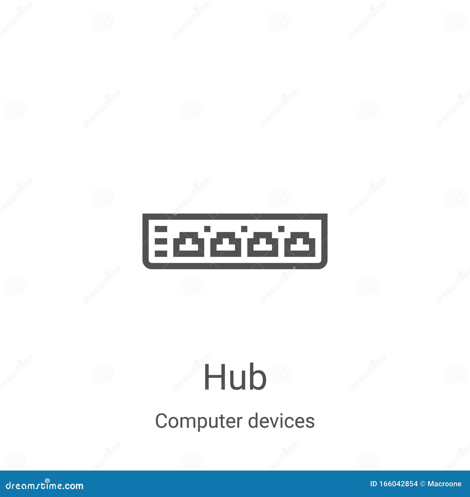 Hub Icon Vector from Computer Devices Collection. Thin Line Hub Outline ...