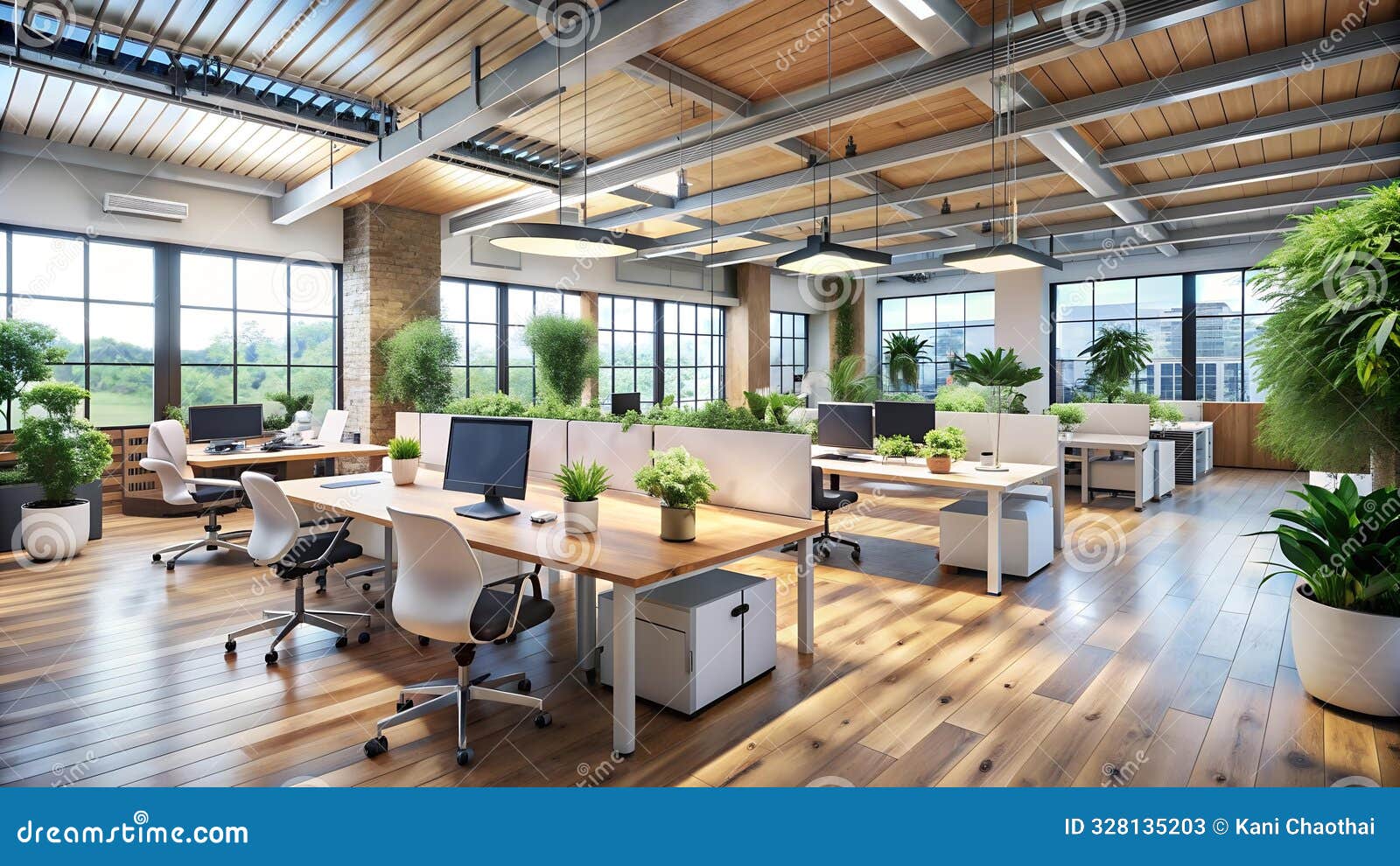 The Hub of Innovation an Open Floor Plan Office with a Blend of ...