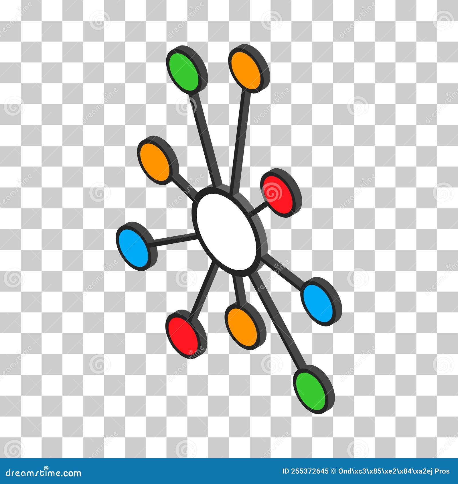 Hub Isometric Network Icon, Connect Structure Vector Symbol Isolated ...