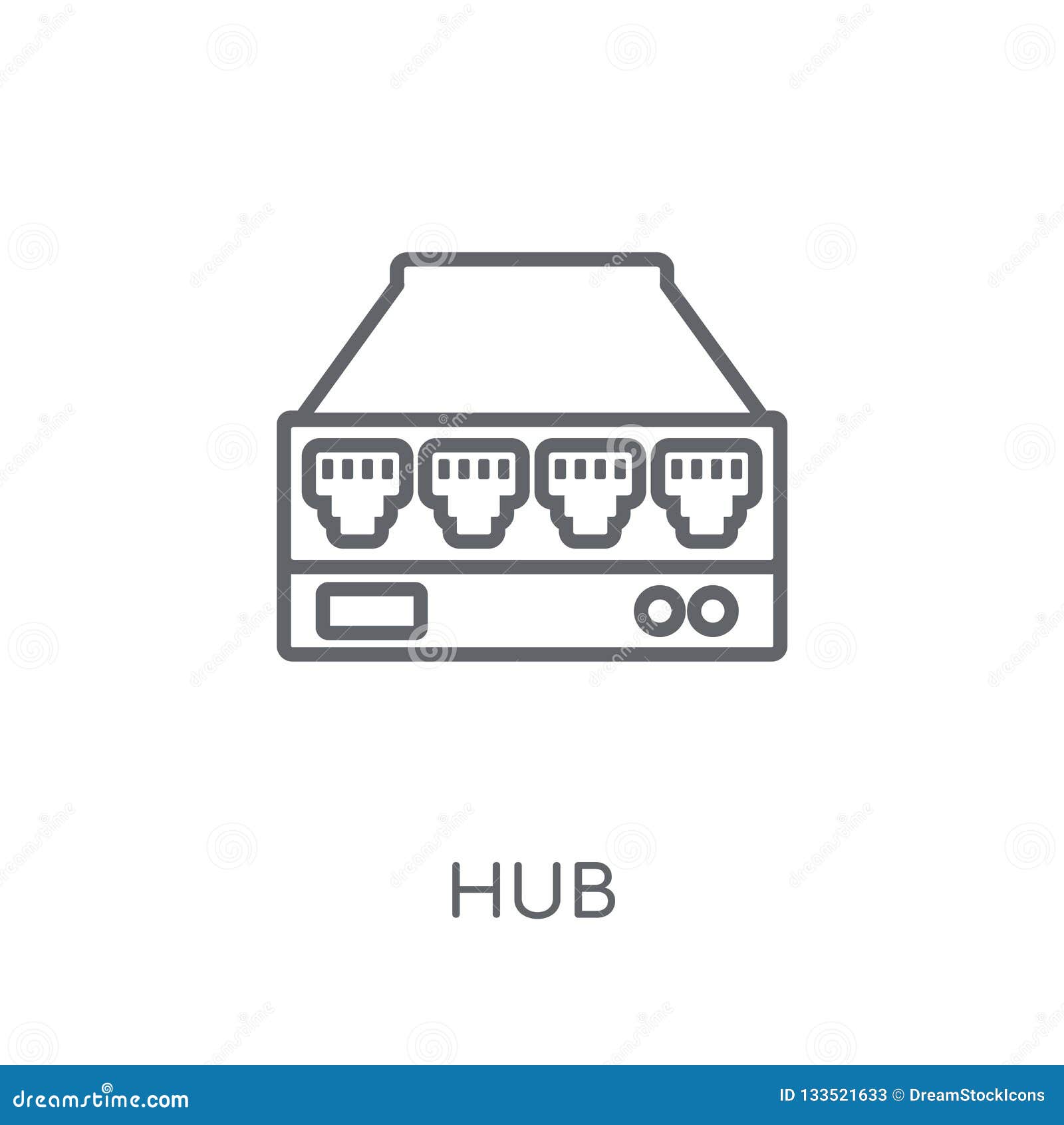 Hub Linear Icon. Modern Outline Hub Logo Concept on White Backgr Stock ...