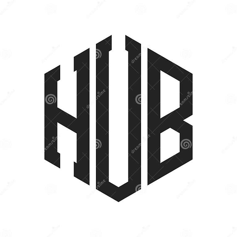 HUB Logo Design. Initial Letter HUB Monogram Logo Using Hexagon Shape ...