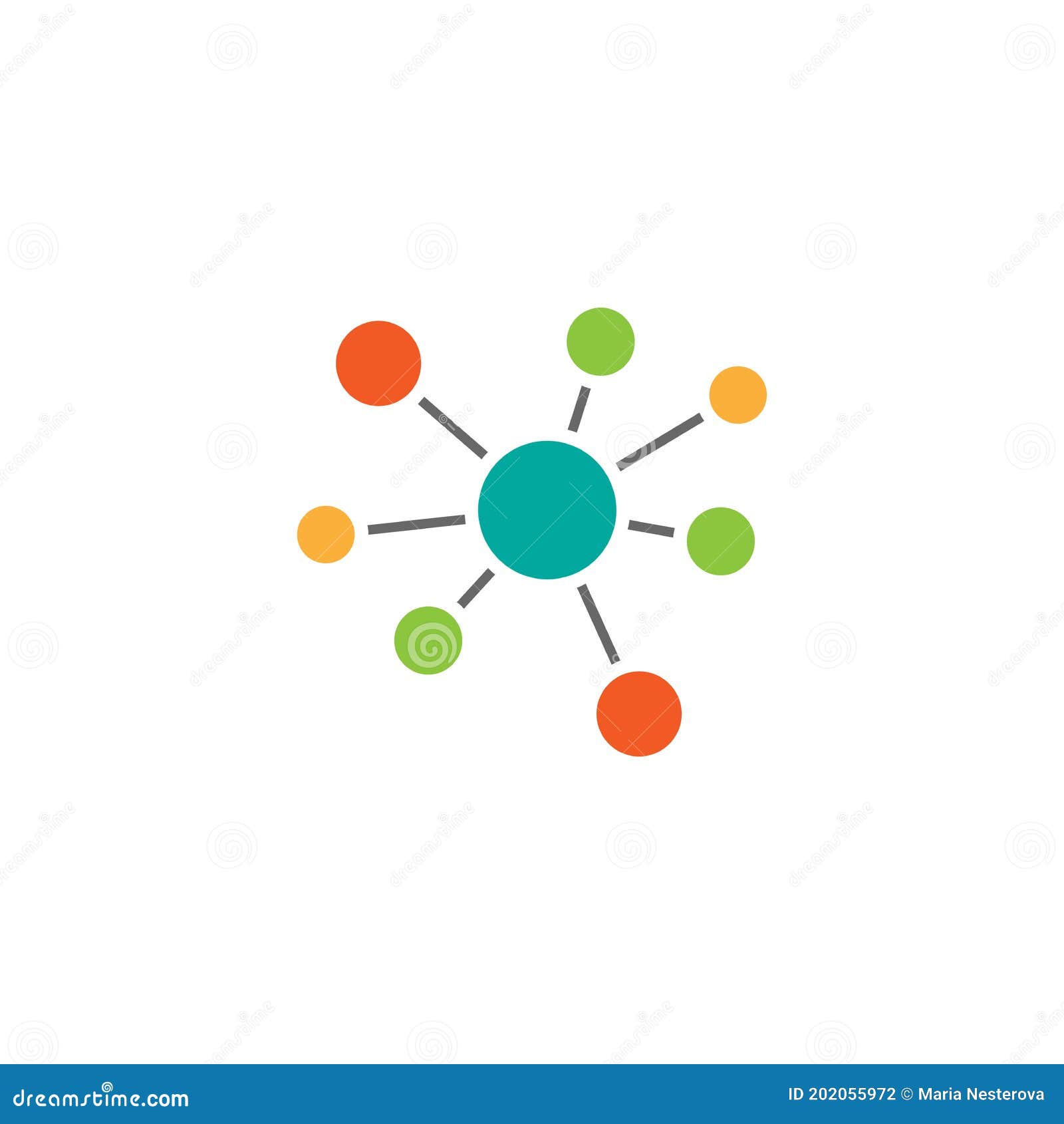 Hub Network Connection Icon Isolated on White. Tech or Technology Logo ...