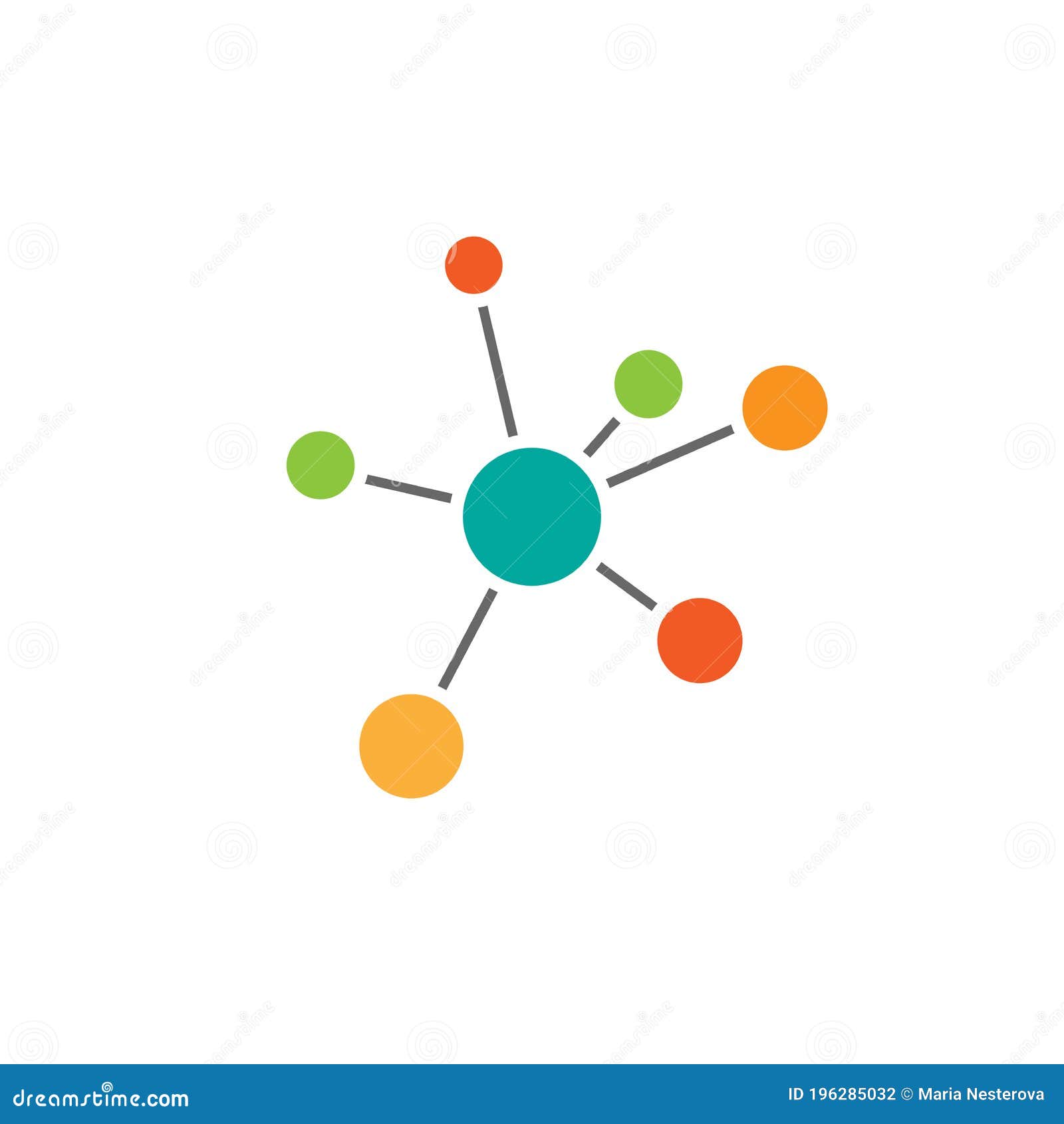 Hub Network Connection Icon Isolated on White. Tech or Technology Logo ...