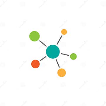 Hub Network Connection Icon Isolated on White. Tech or Technology Logo ...