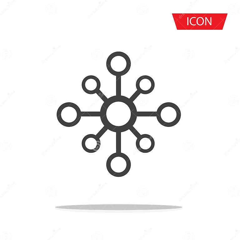 Hub Network Connection Icon Vector Isolated on Background Stock Vector ...