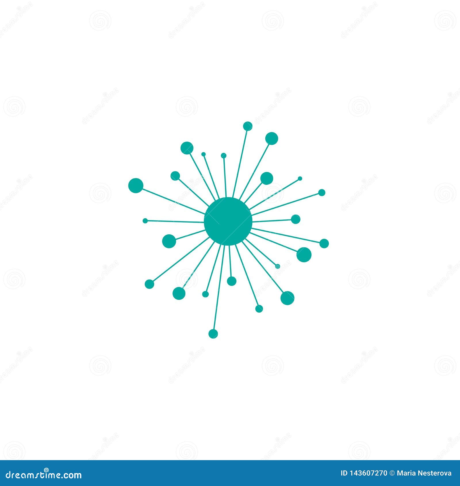 Hub Network Connection Line Icon Isolated on White. Tech or Technology ...