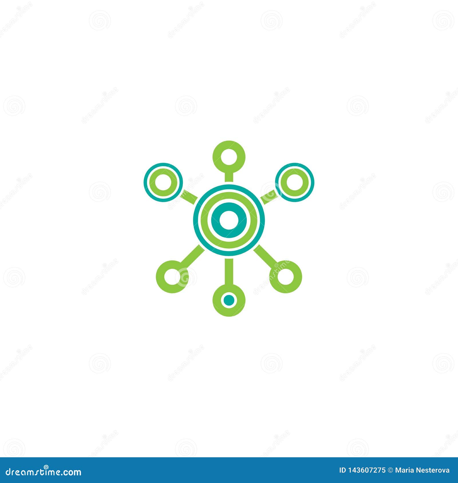 Hub Network Connection Line Icon Isolated on White. Tech or Technology ...