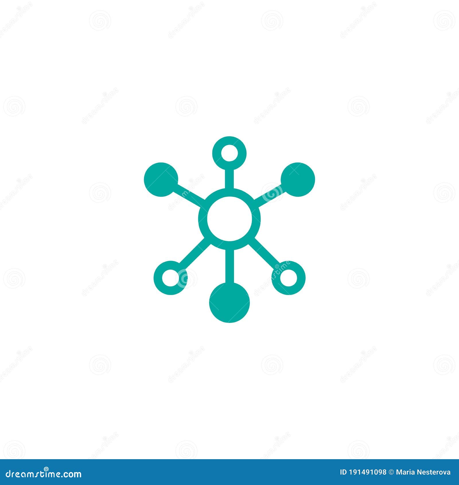 Hub Network Connection Line Icon Isolated on White. Tech or Technology ...