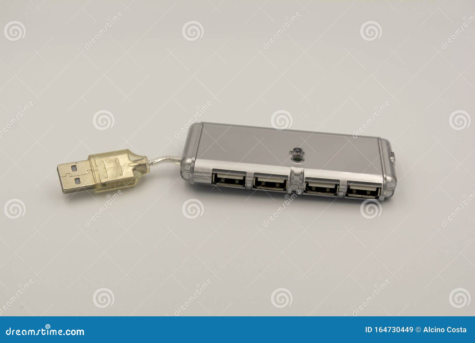 Rectangular Hub USB with Plug Stock Image - Image of object, portable ...