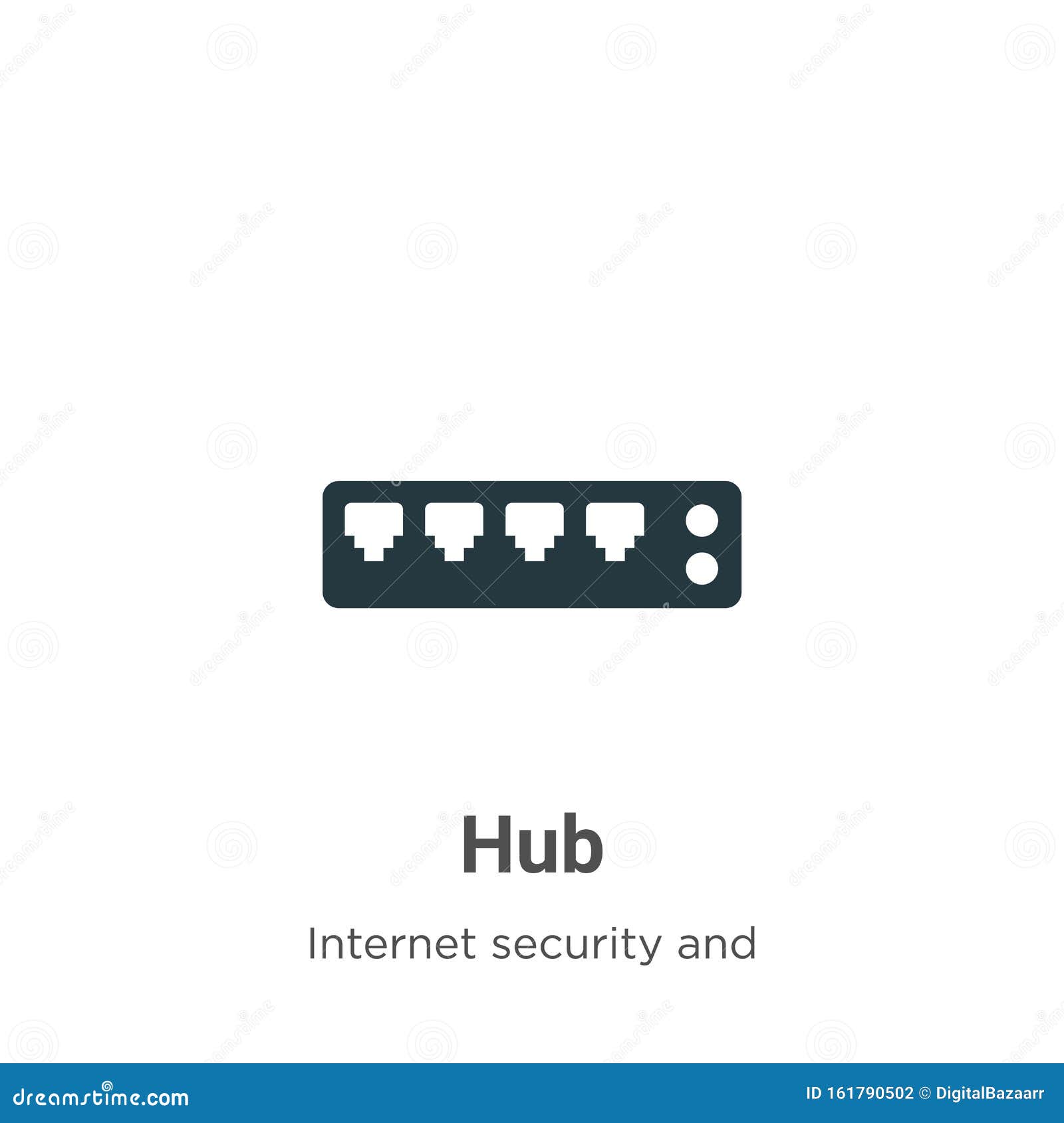 Hub Vector Icon on White Background. Flat Vector Hub Icon Symbol Sign ...