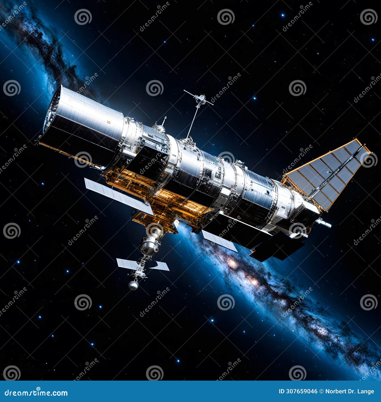 Hubble Space Telescope, Ai-generatet Stock Illustration - Illustration ...