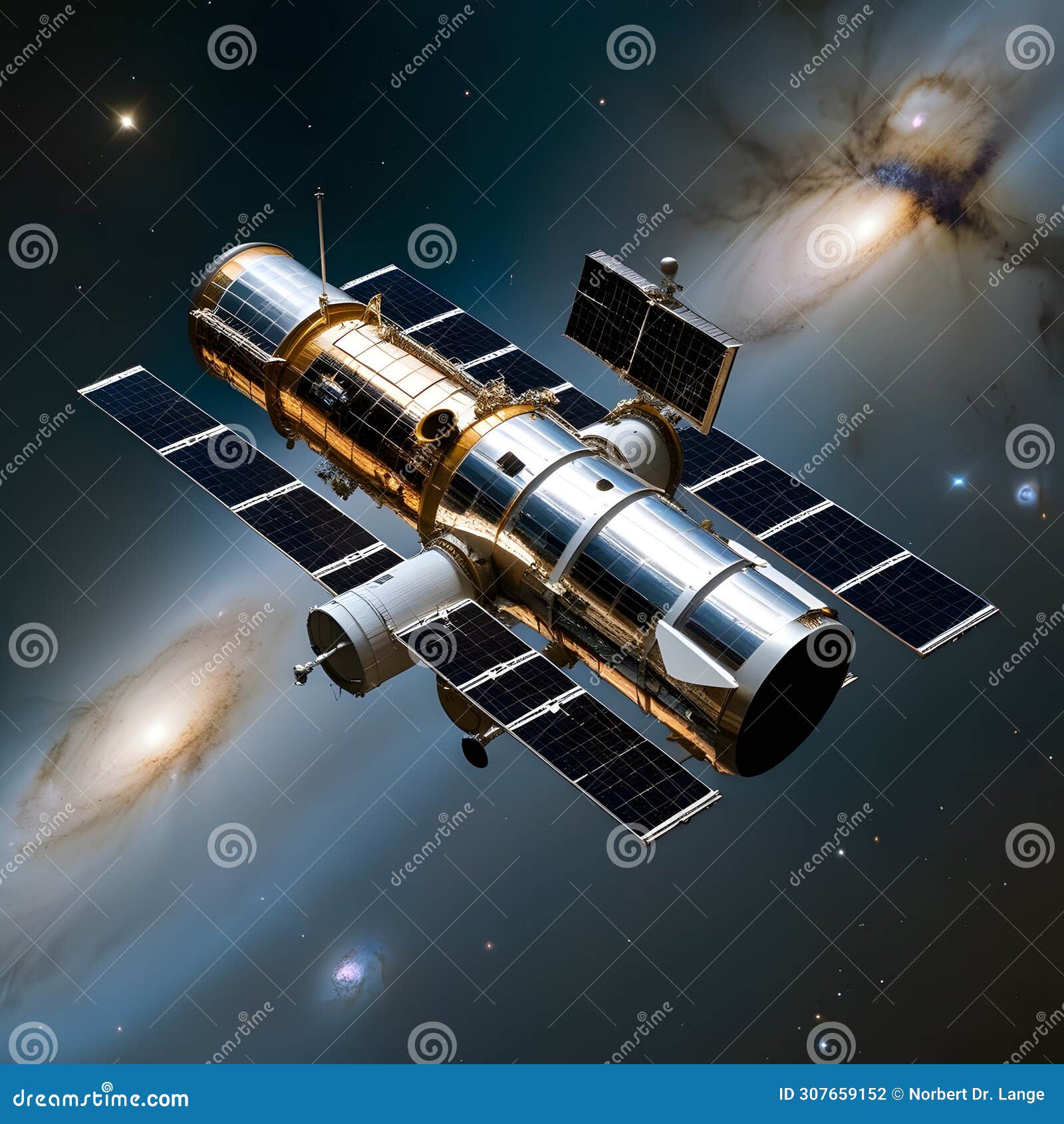 Hubble Space Telescope, Ai-generatet Stock Illustration - Illustration ...