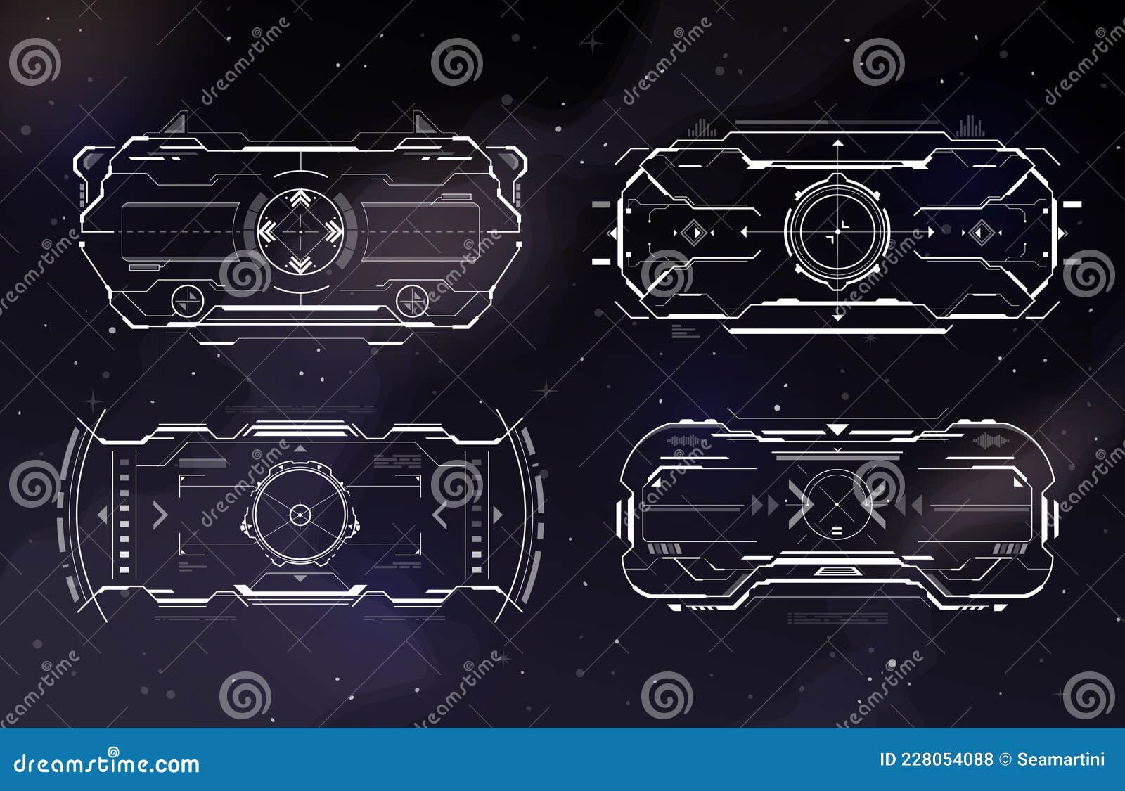 HUD Aim Control Frame Interface, Target Screen Stock Vector ...