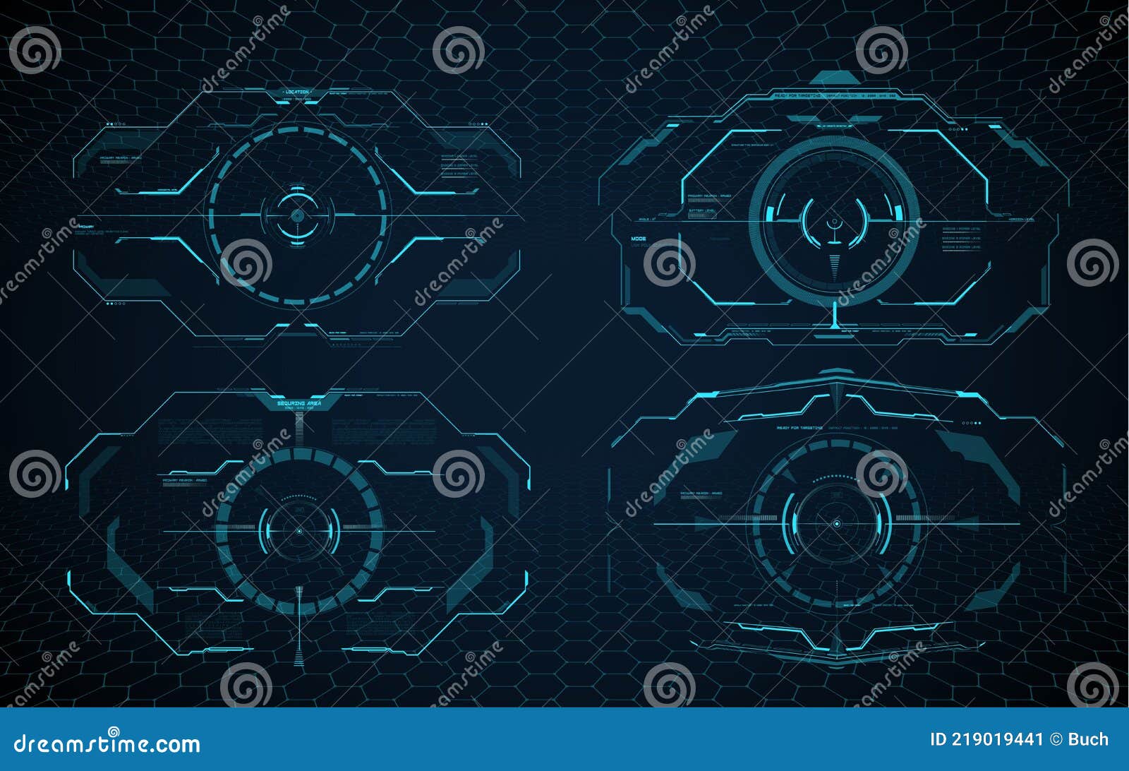 HUD Aim Control Frame Interface, Target Screen Stock Vector ...
