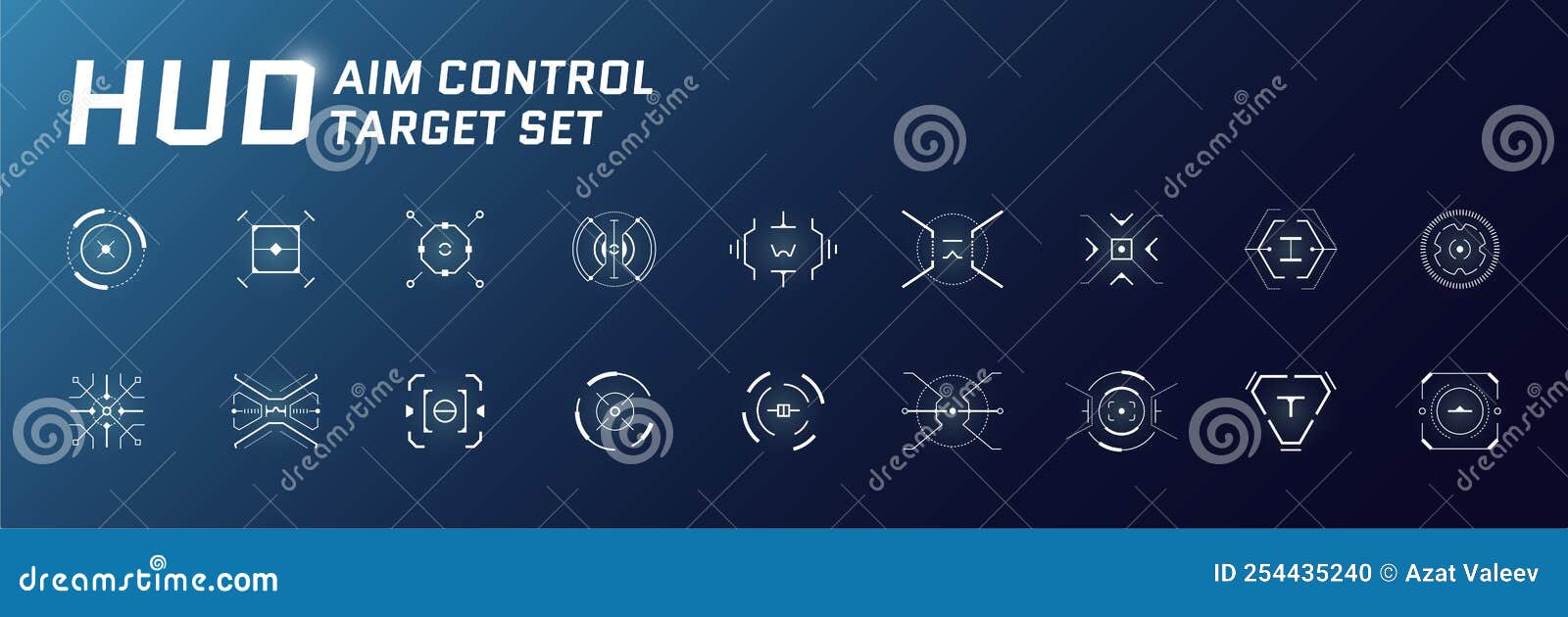 HUD Aim Control Target System Set. GUI and FUI Interface. Futuristic ...