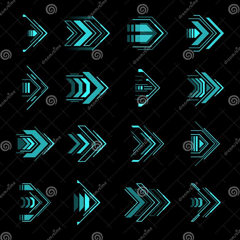 Hud Arrows, Futuristic Navigation Sci Fi Pointers Stock Vector ...