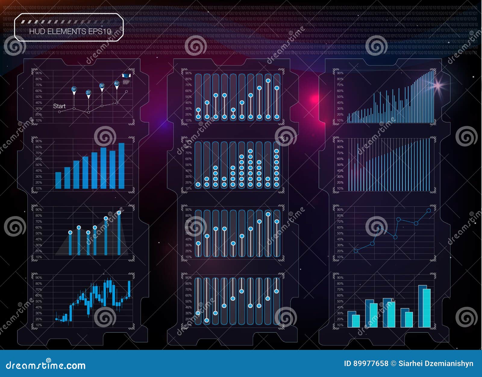 HUD Background. Infographic Elements Graphic. Digital Data, Business ...