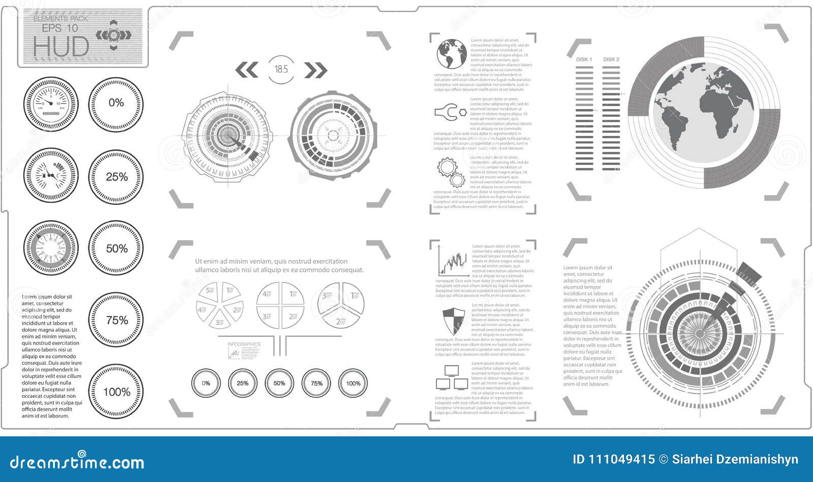 HUD Background Outer Space. Infographic Elements.Digital Data, Business ...