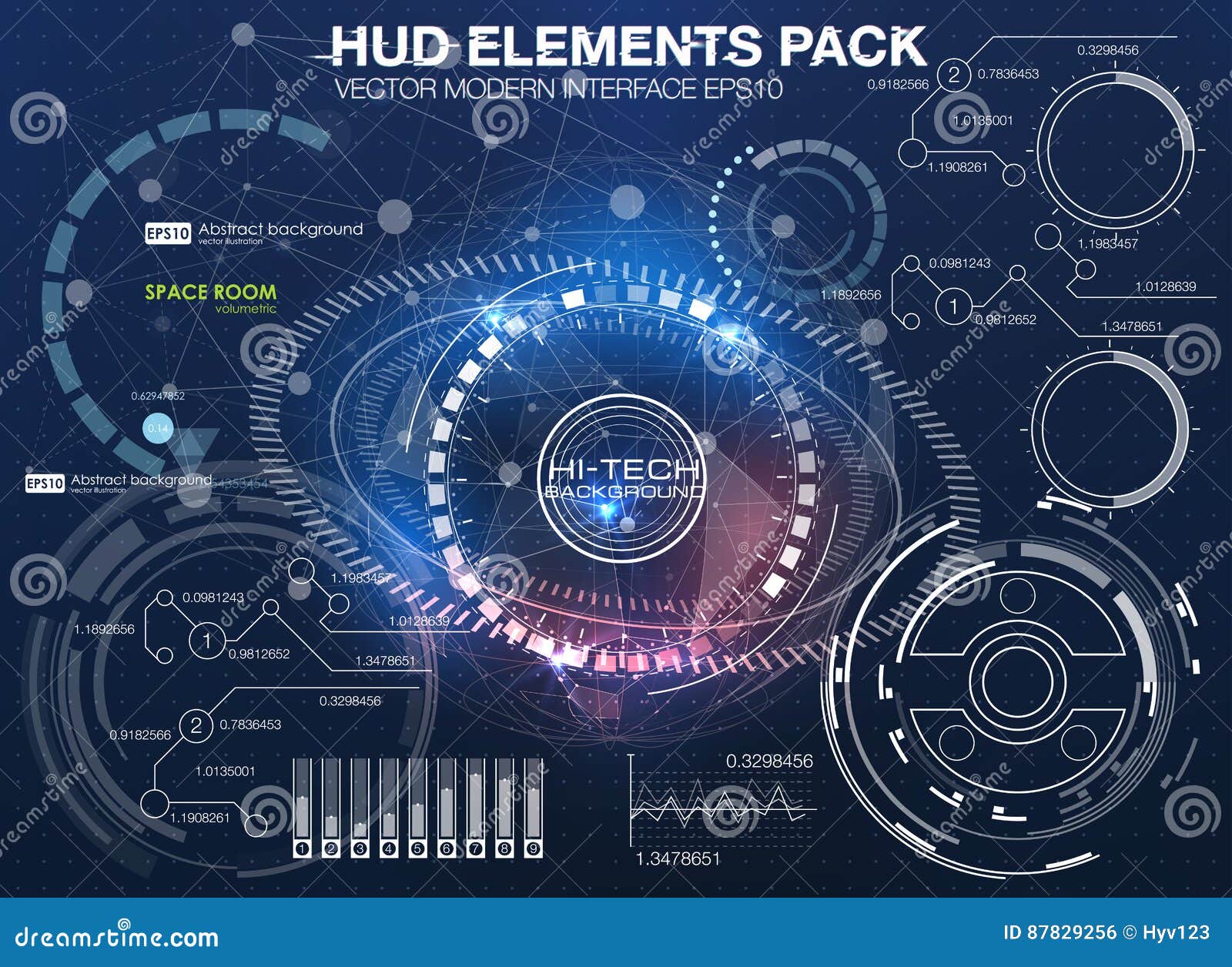 HUD Background Outer Space. Infographic Elements. Futuristic User ...