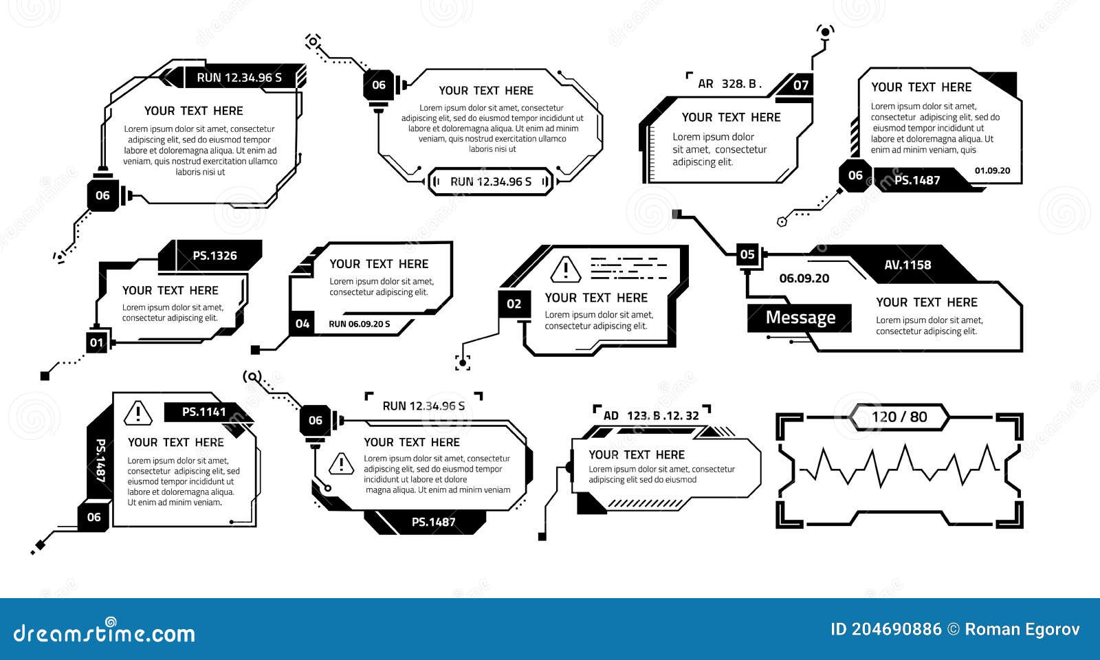 Callout Banners. Digital Labels Social Boxes Text Templates Chart ...