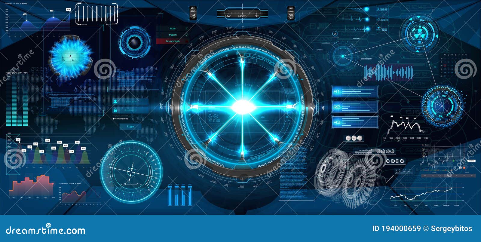 Innovation System, HUD UI Elements Collection. Stock Image - Image of ...