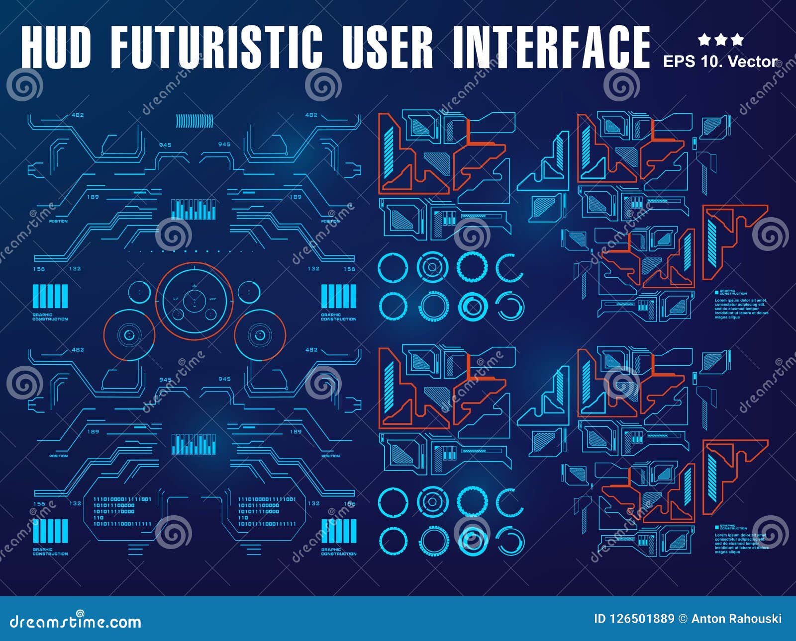 Hud Blue Interface Dashboard, Virtual Reality Interface, Futuristic ...