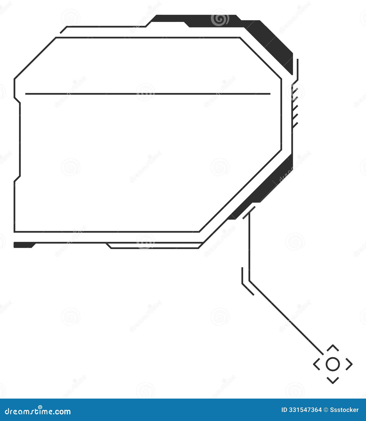 Black Callout Box Template. Futuristic Interface Frame Cartoon Vector ...