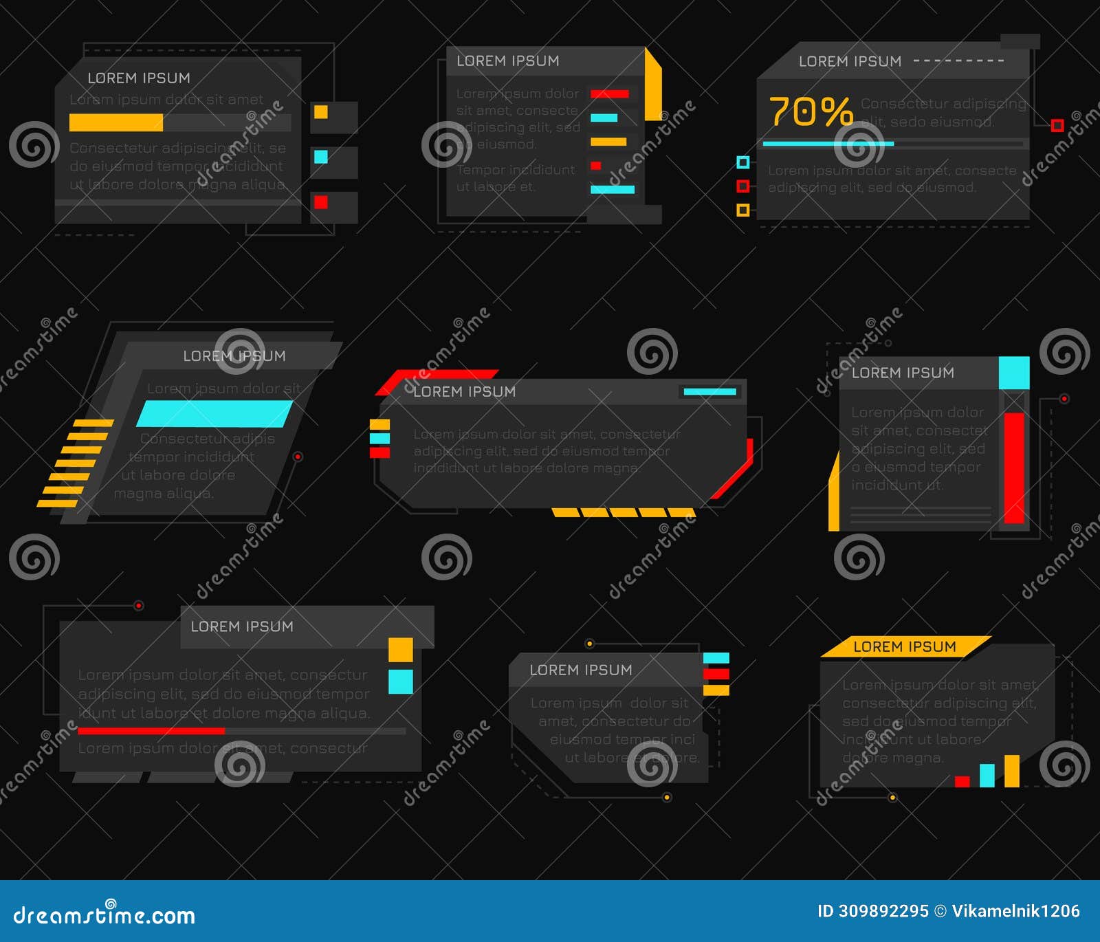 Hud callout titles stock vector. Illustration of label - 309892295