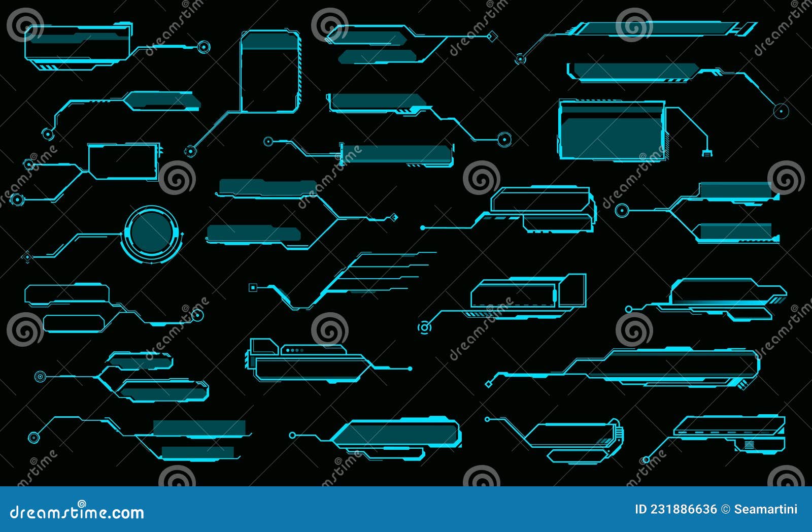 HUD Callout Titles, Information Vector Call Boxes Stock Illustration ...