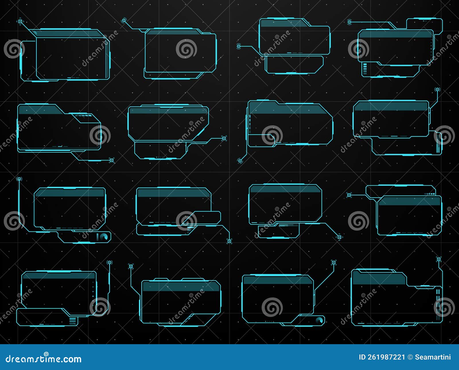 Hud Callout Titles, Interface Digital Info Boxes Stock Vector ...