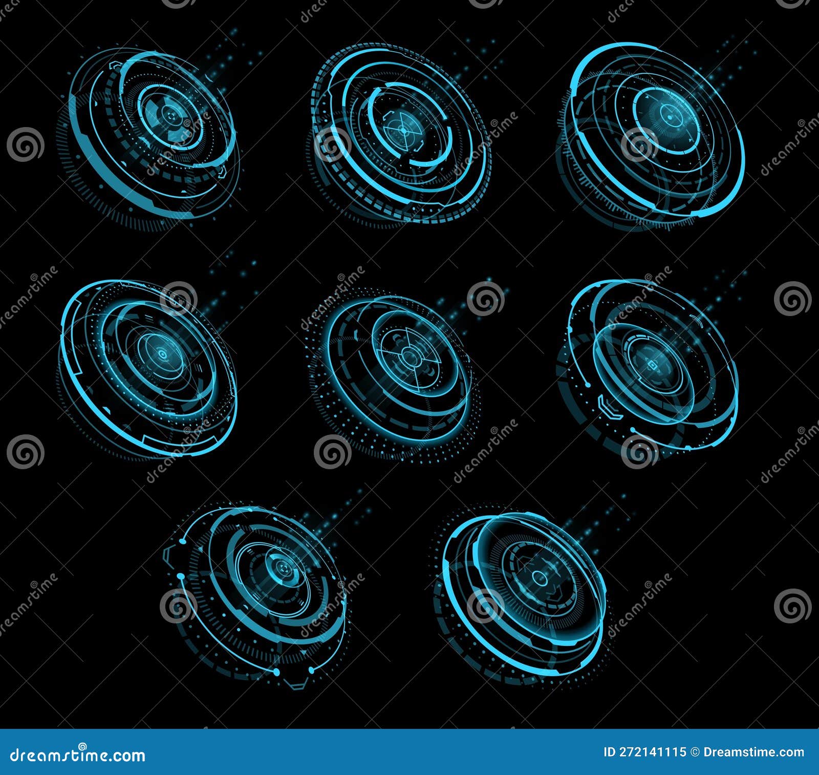 HUD Circle Futuristic Hologram on Digital Screen Stock Vector ...