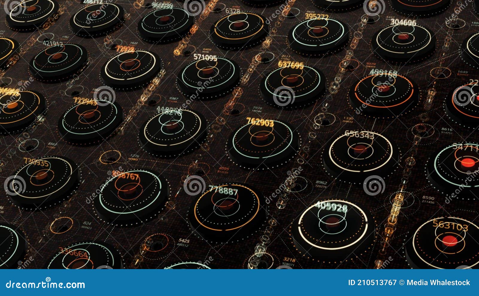 HUD Circle Interface, Hi Tech Futuristic Display with a Processing Program. Animation Stock ...