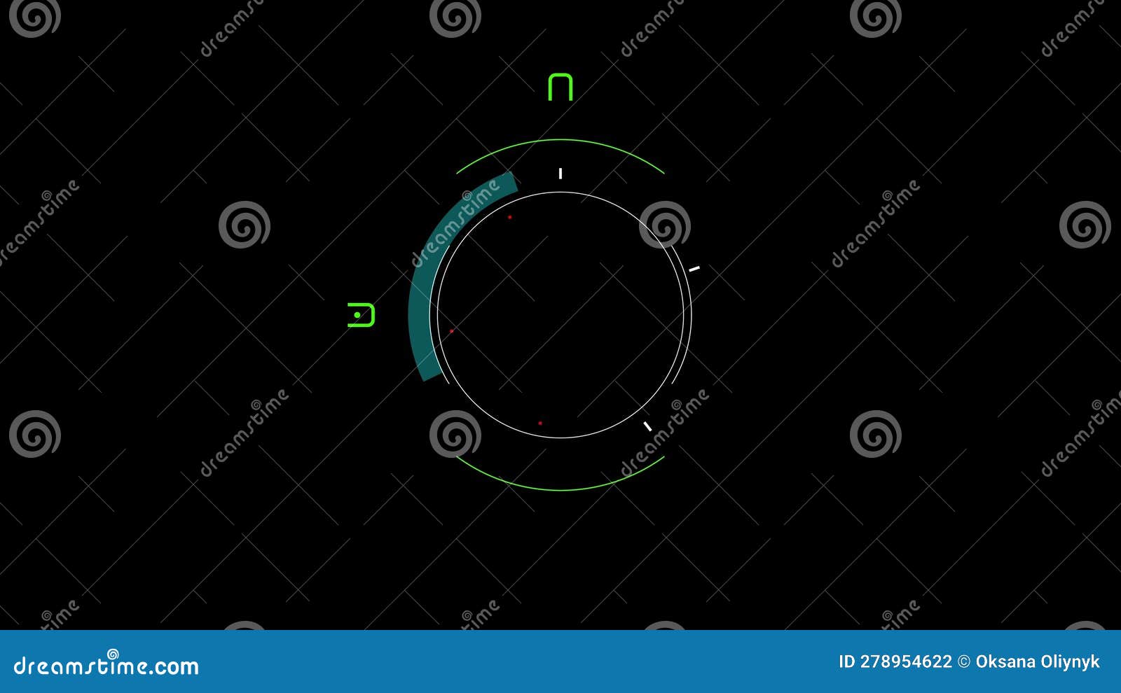 HUD Circle Interfaces, Futuristic Display, Loading Target, Intro. 3D Animation. Stock ...