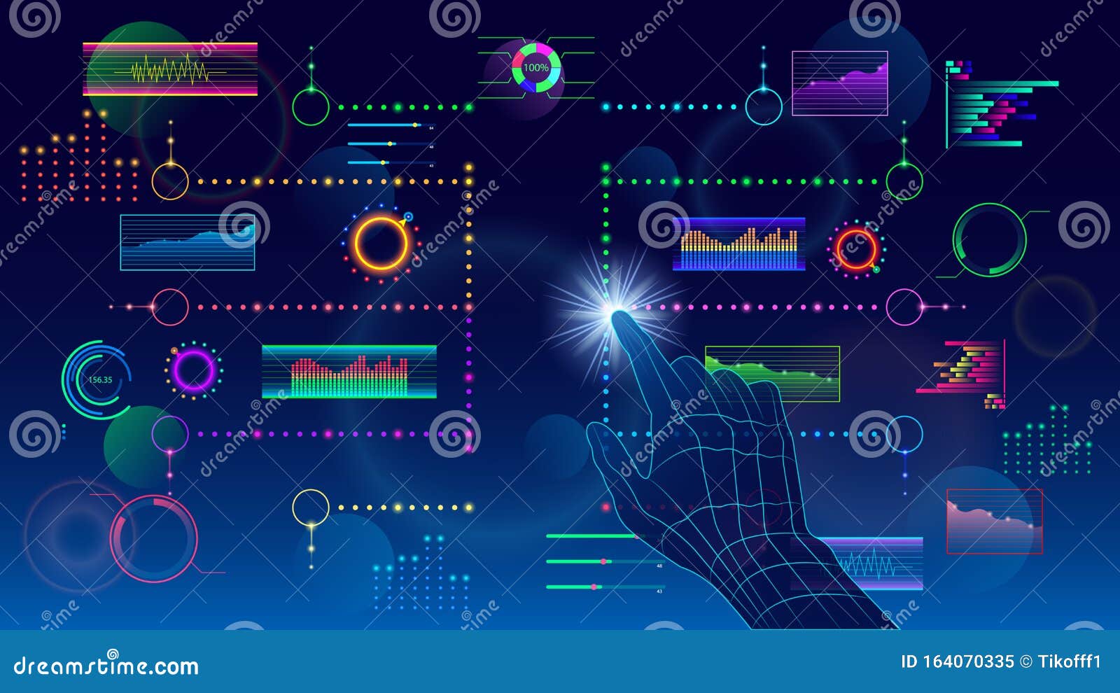 Infographic Screen Statistics. Infographic On Screen Cartoon Vector ...