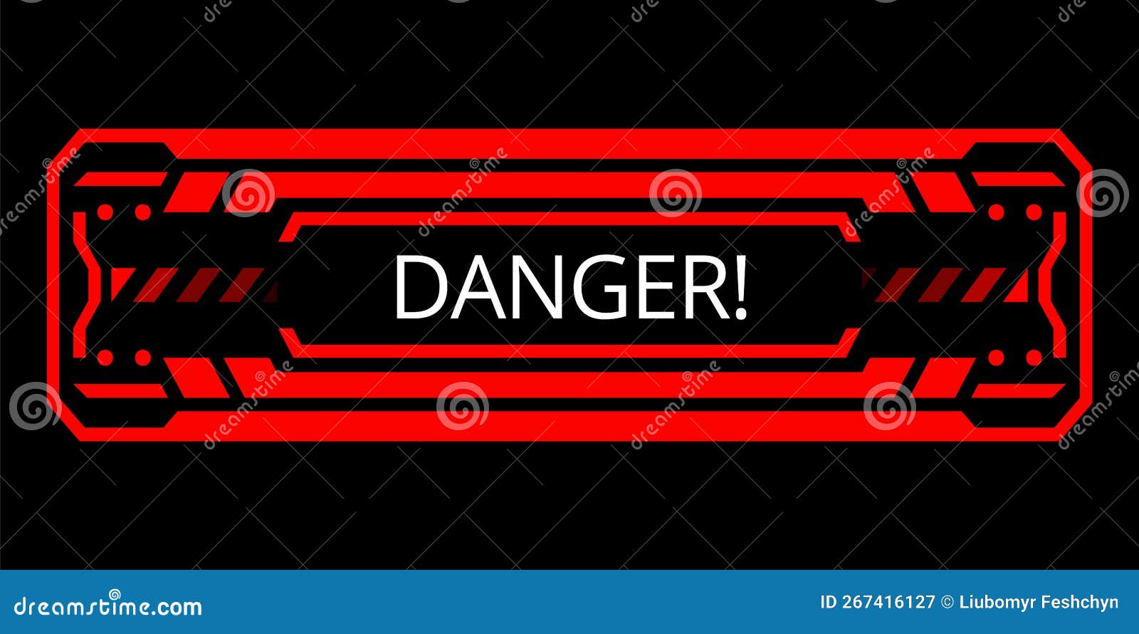 Hud Danger Alert. Attention Vector Red Interface Sign, Warning or ...