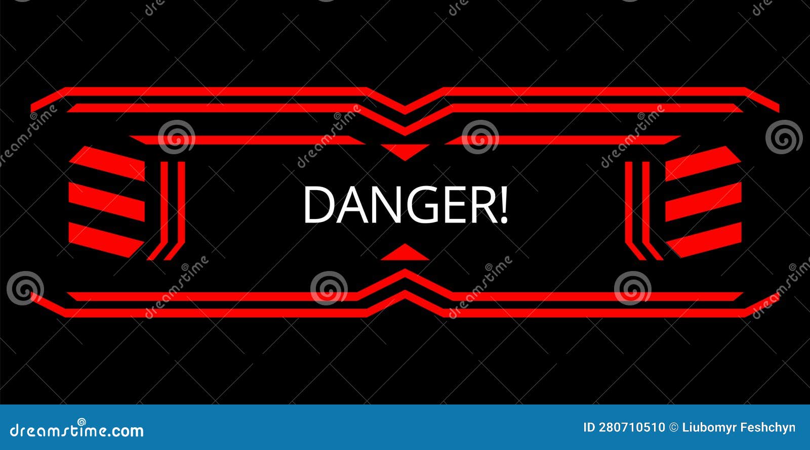 Hud Danger Alert. Attention Vector Red Interface Sign, Warning or ...