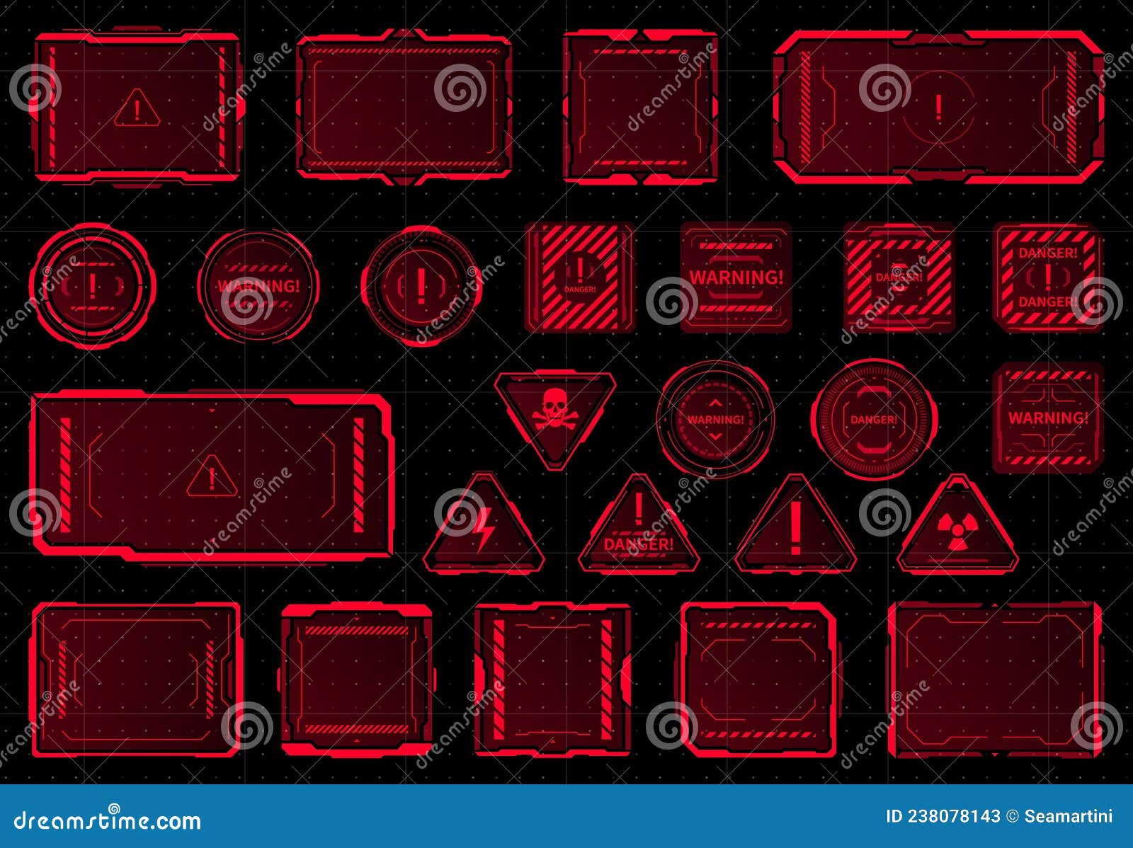 HUD Danger, Warning, Alert Attention Frames, Signs Stock Vector ... HUD Danger, Warning, Alert Attention Frames, Signs Stock Vector ...