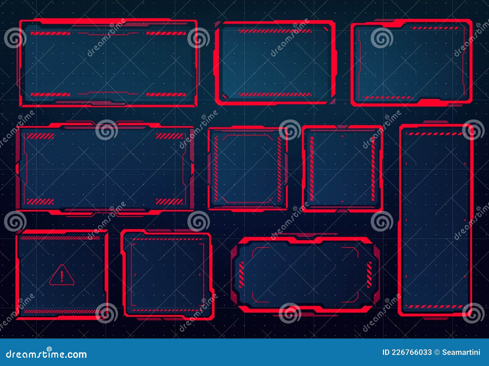HUD Danger, Warning and Alert Attention Red Frames Stock Vector ... HUD Danger, Warning and Alert Attention Red Frames Stock Vector ...