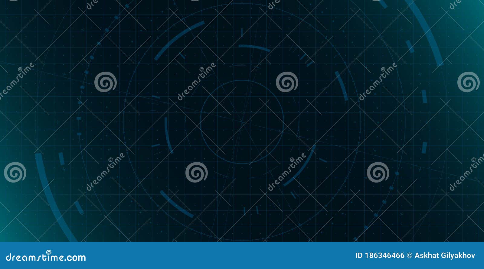 HUD Dark Blue Background with Grid, Dots and Circle Element. Design for ...