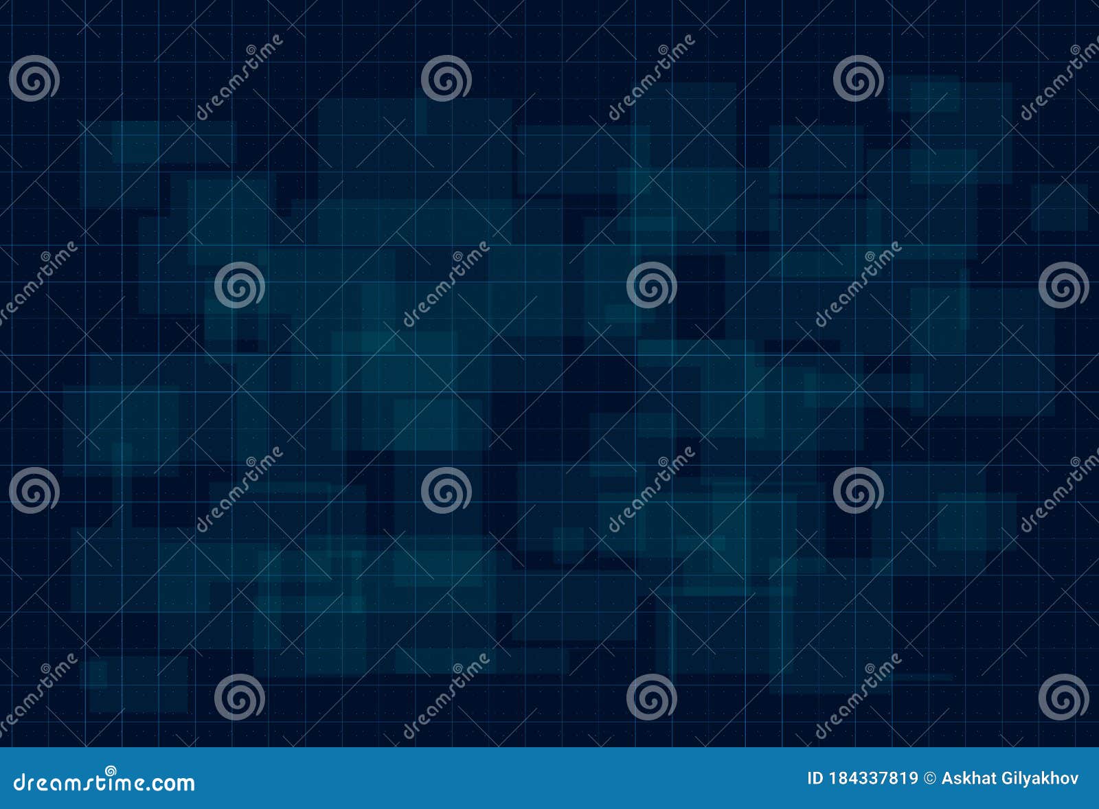 HUD Dark Blue Background With Thin Grid And Dots. Design For Science ...